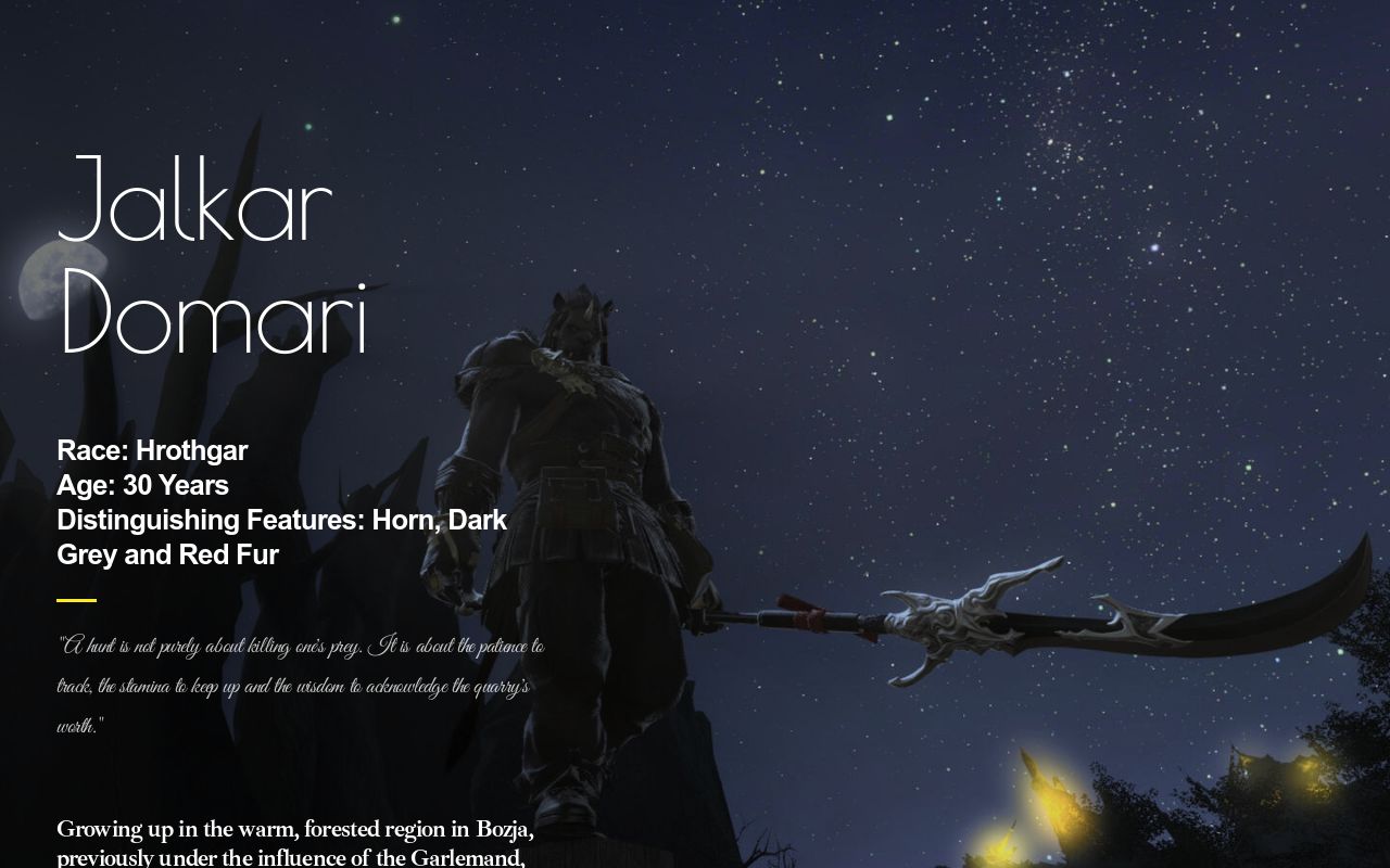 Jalkar Domari, Champion Stonefluff and Great Hunter